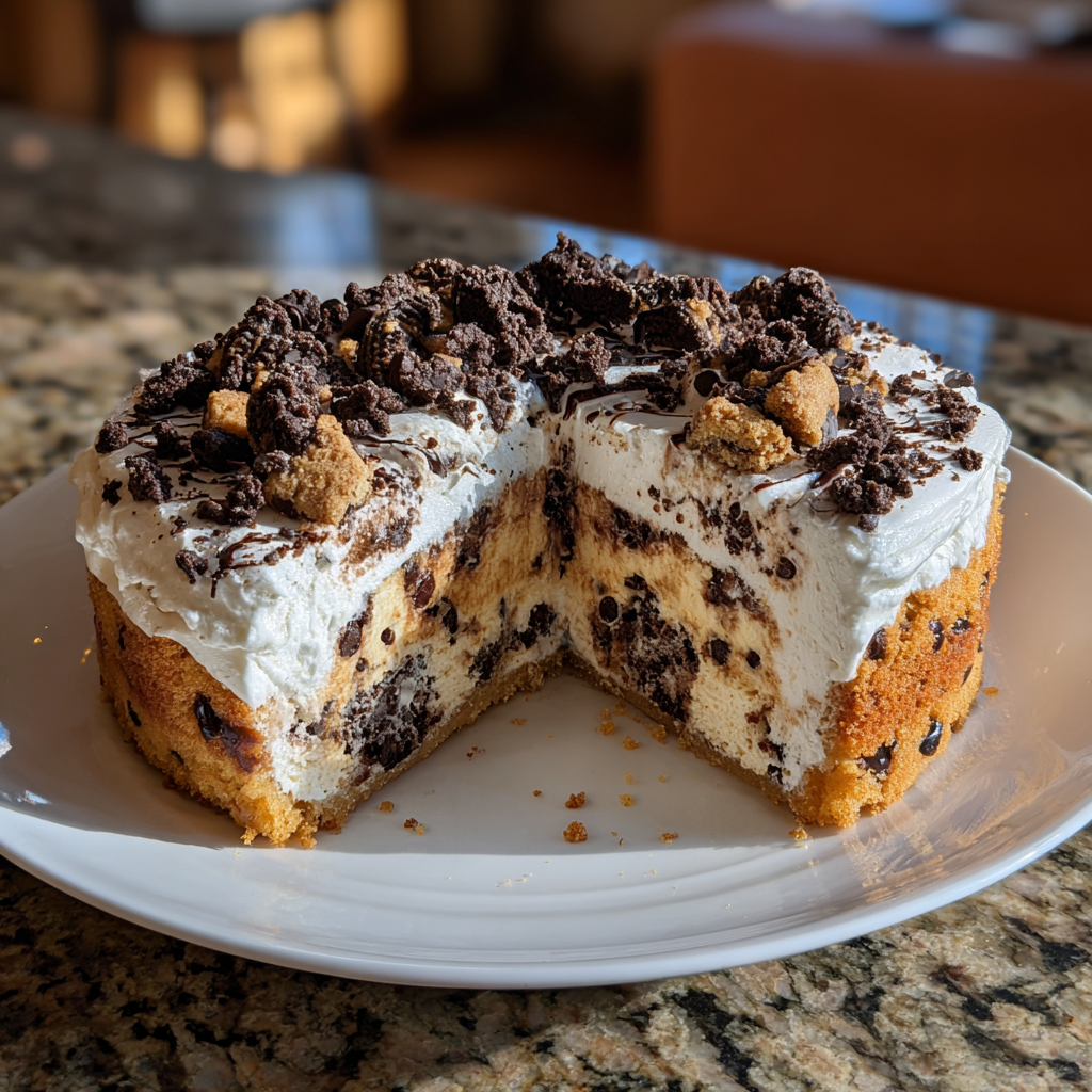 Chocolate Chip Cookie Dough Ice Cream Cake