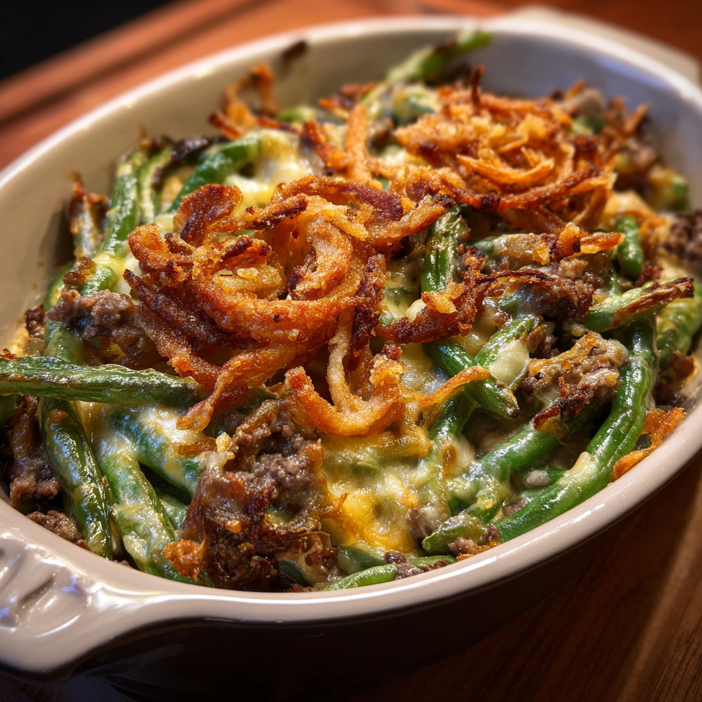 Hamburger Green Bean Casserole – Easy Family Dinner